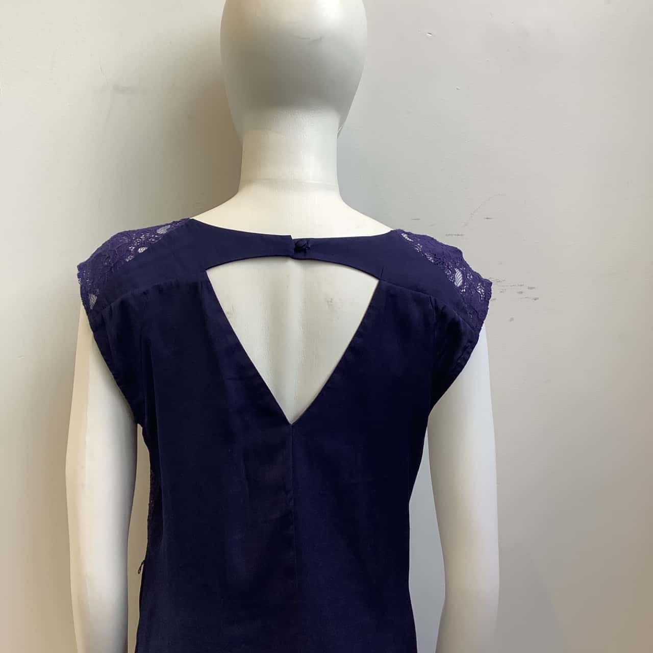 Tokito Womens Size 12 Lace Trim Mini Dress Royal Blue(s)