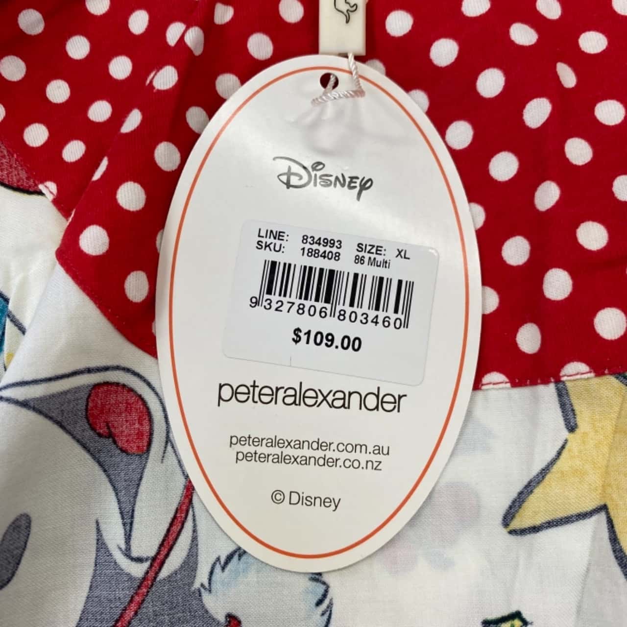 Peter Alexander Disney Christmas Pyjama Shirt Size XL BWNT RRP$109(s)