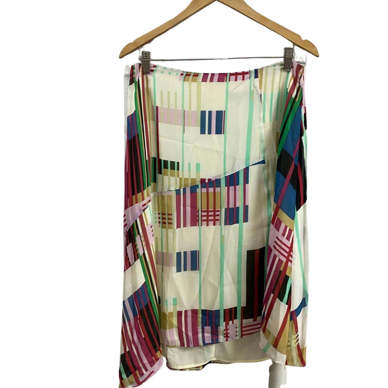 Oxford Womens Size 12 Billy Stripe Print Skirt Multi Stripe