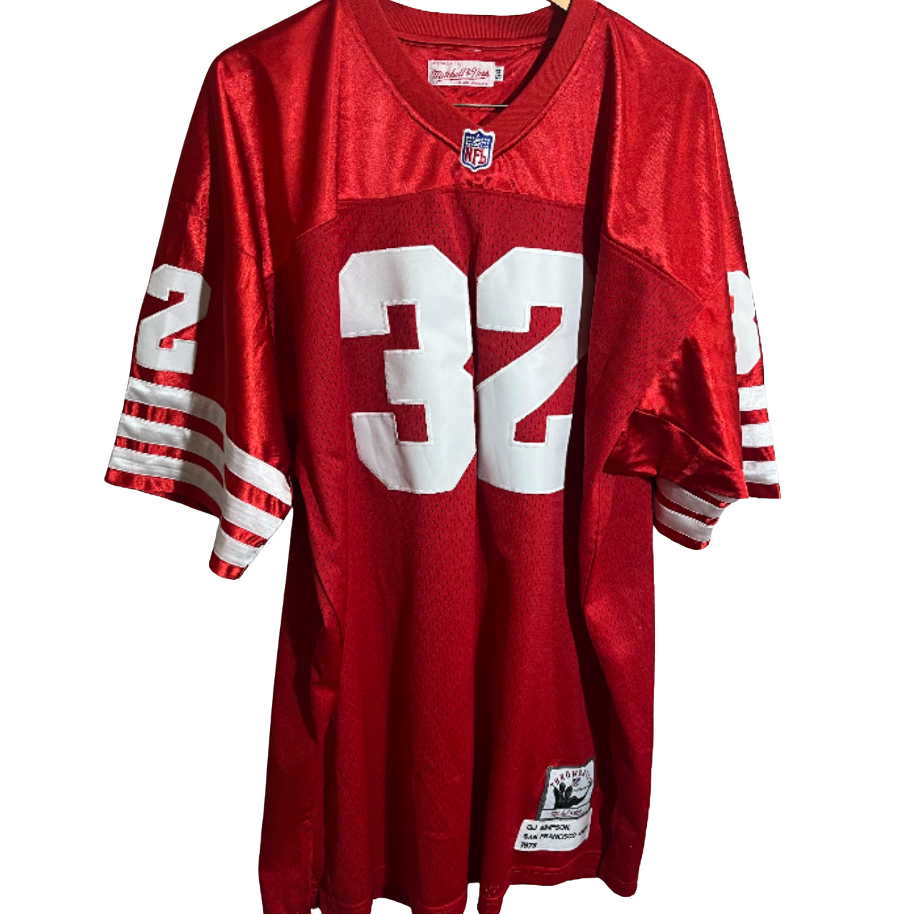 Mens Mitchell and Ness 2XL NFL Simpson 32 Red Jersey