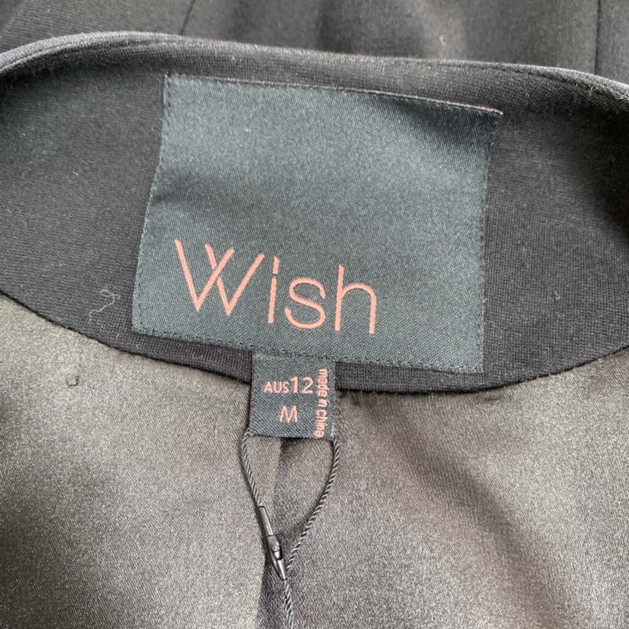 Wish Mens Size 12 Open Jacket Black (s)