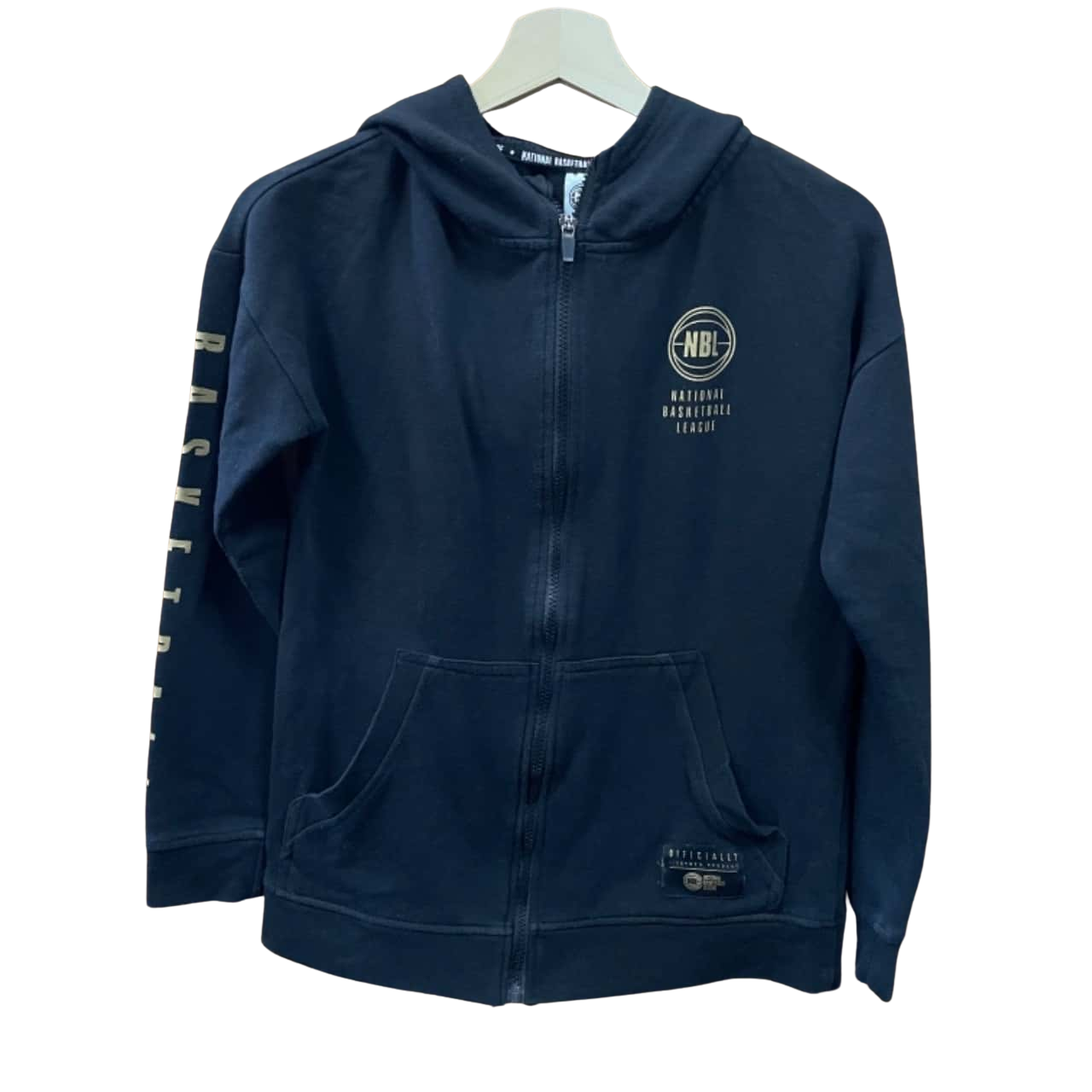 NBL Black Logo Zip Hoodie Size 14