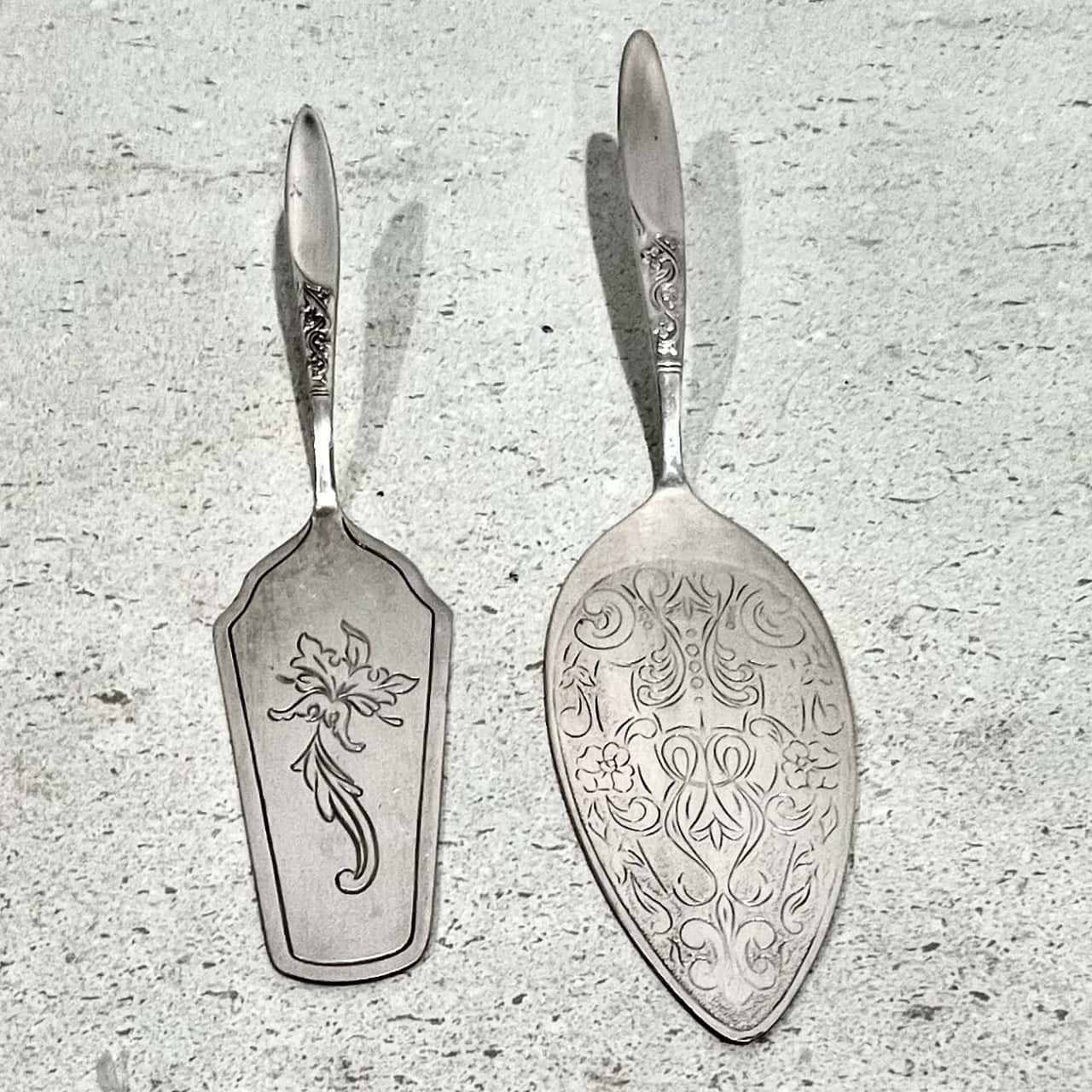 Vintage Silver Plate Grosvenor Gate Cake Slice Server Floral ...