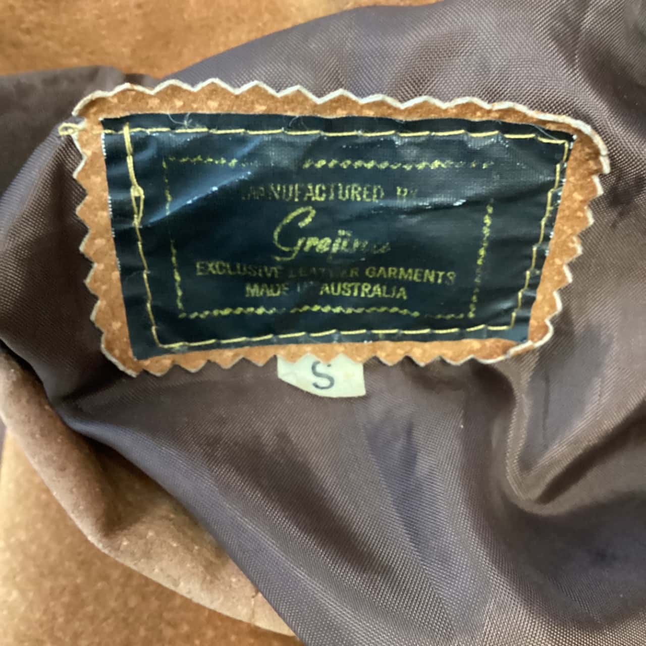 Grejina - Vintage Mens Pig Suede Leather Jacket - Size S(s)