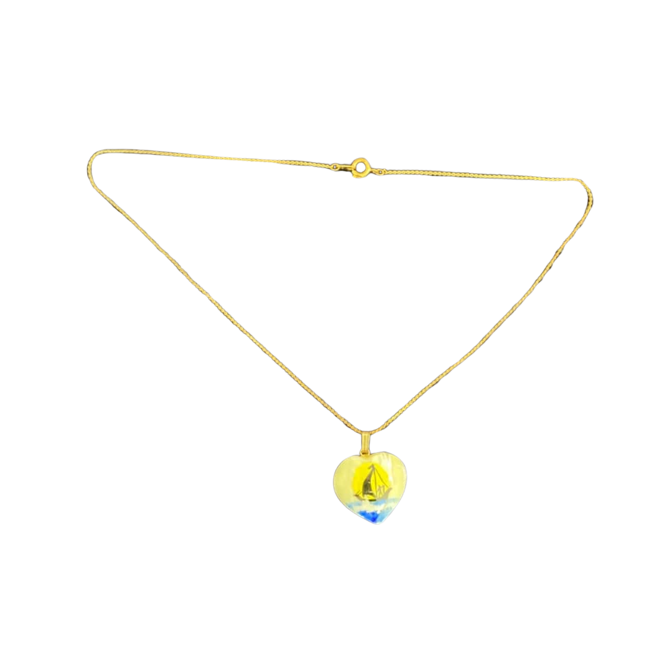 Gold beach scene necklace (s)