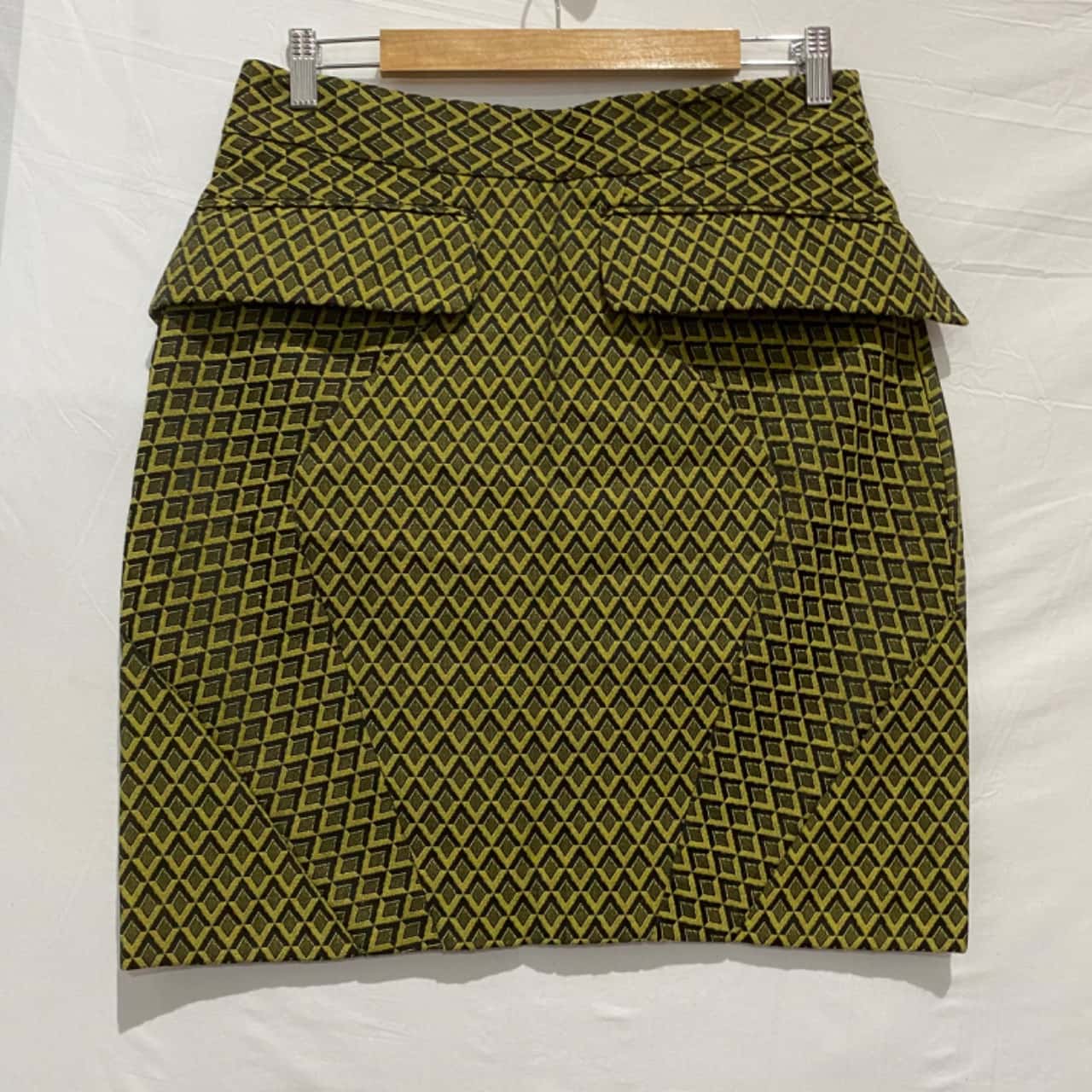 Womens CUE Geometric Green and Black Skirt(s)
