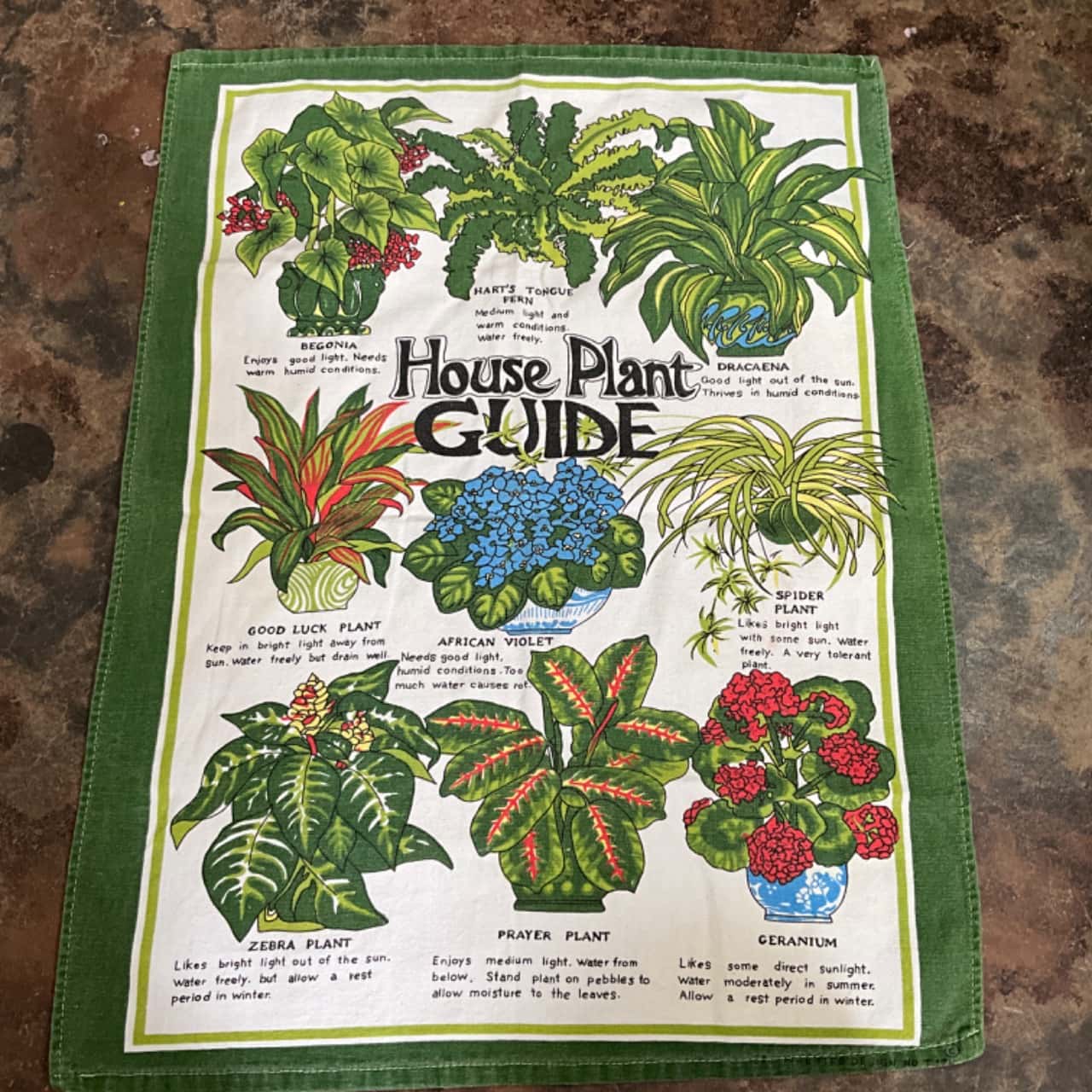 Vintage House Plant Guide Large Tea Towel(s)