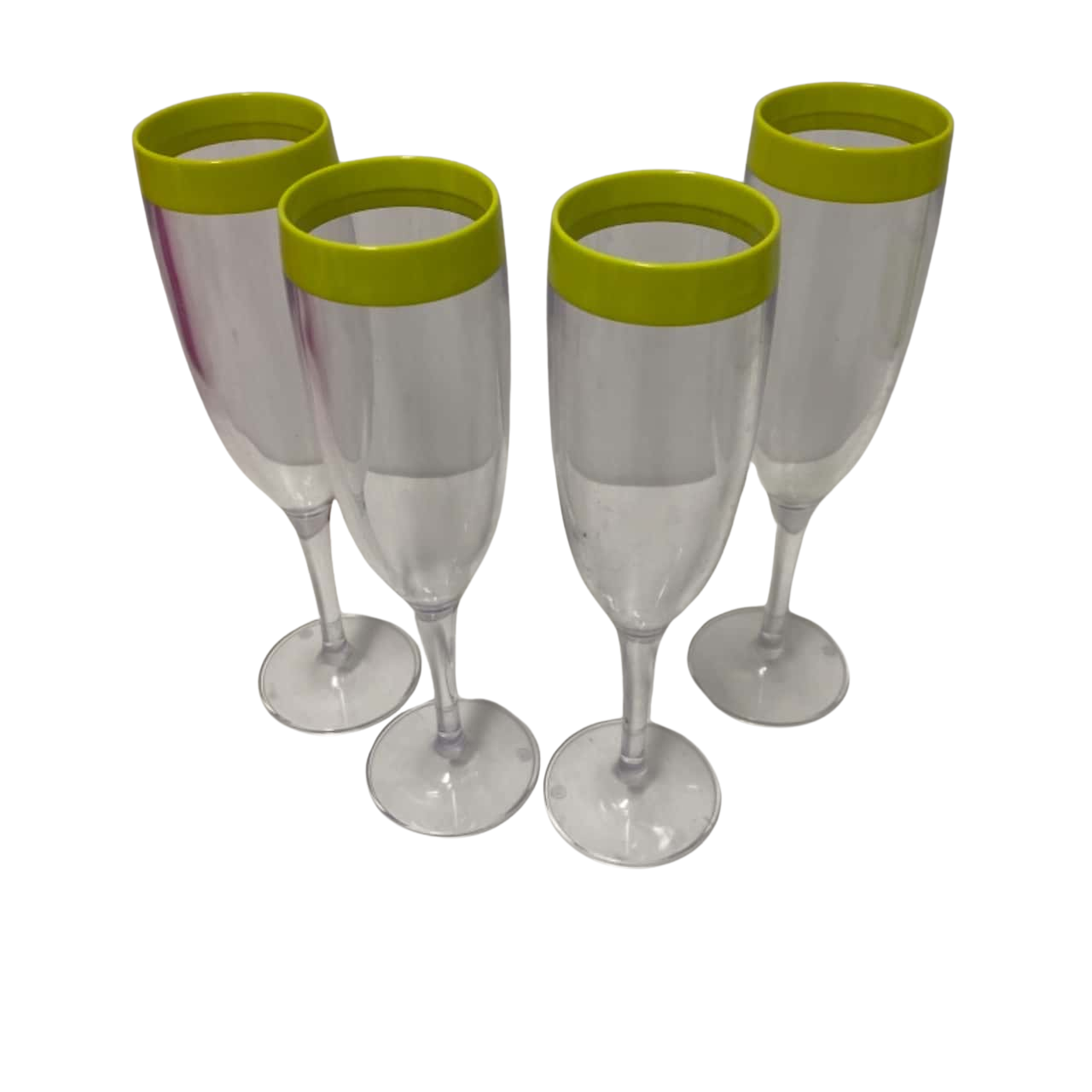 Tupperware Acrylic Flute Champagne Glasses X4 Citrus Green