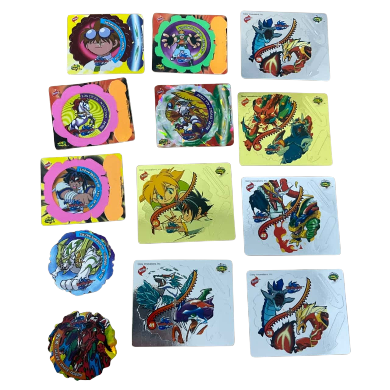 Beyblade Twisties Tazo Topz & Mega Tazo Topz Cards x13