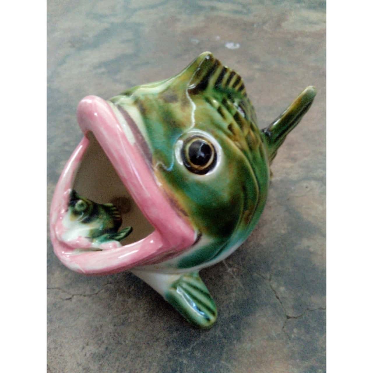 Vintage Big Fish w/ Little Fish In Mouth(s)