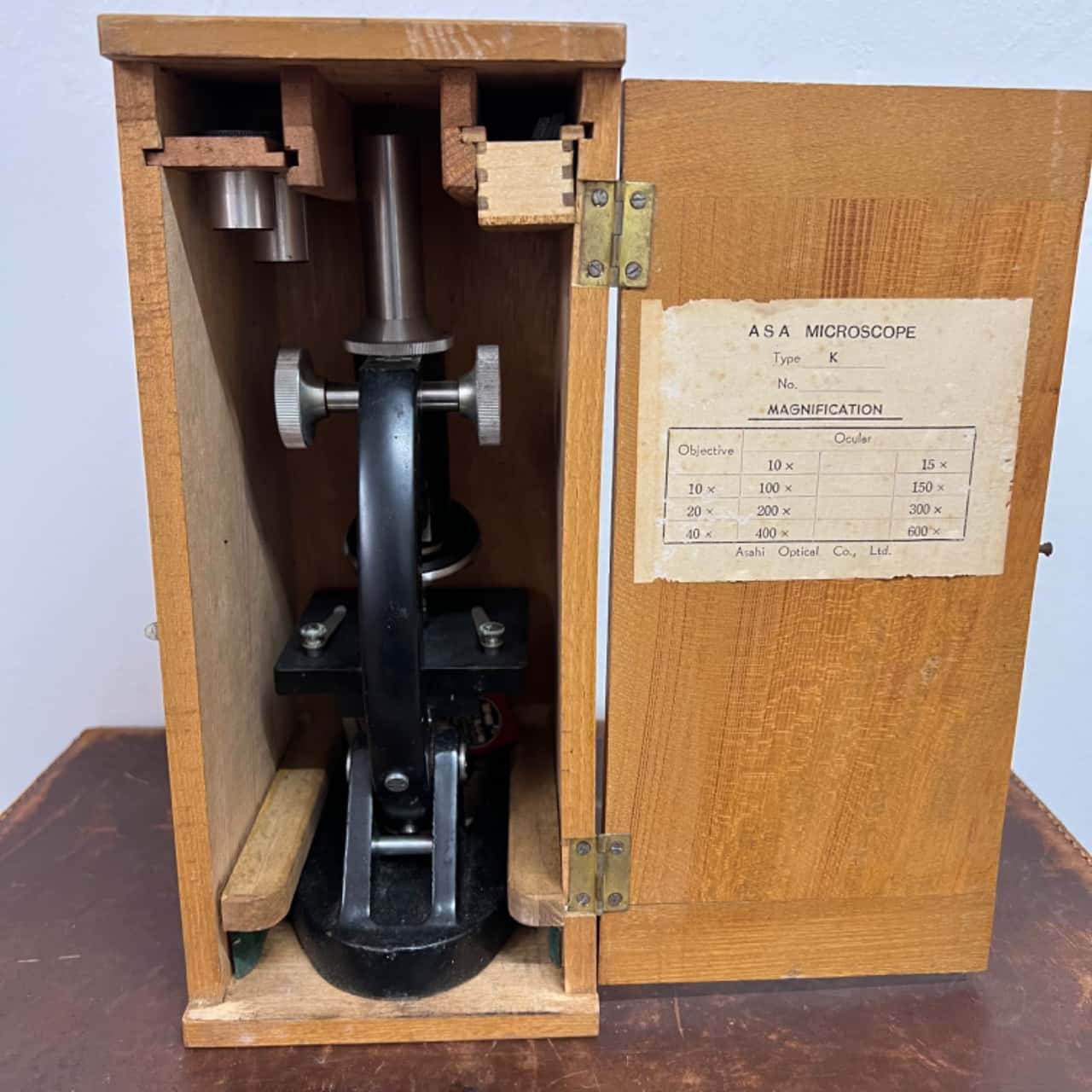 ASA Microscope asahi optical in timber box retro(s)