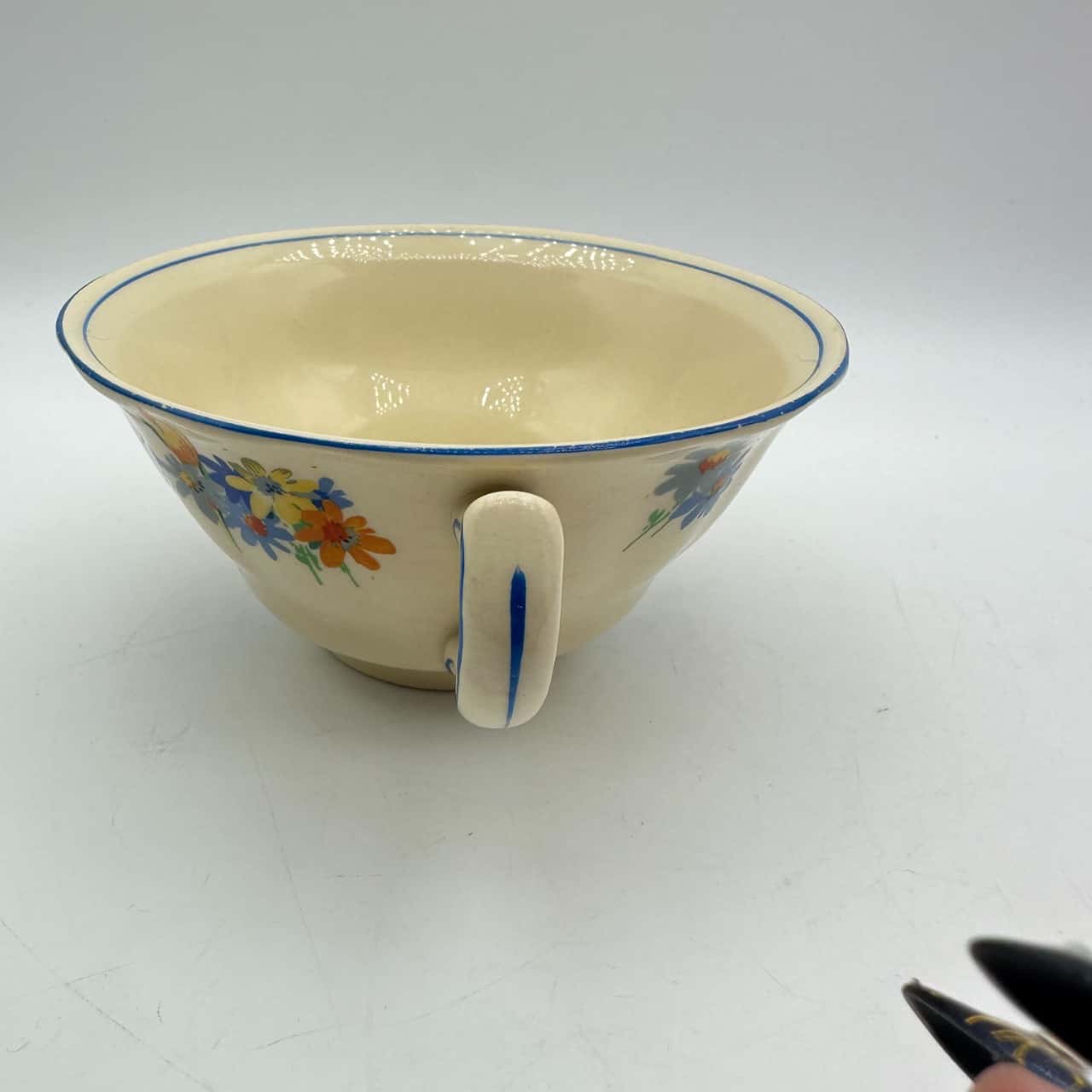 Large Vintage Floral Teacup Stamped Marion Made In GR Britain
