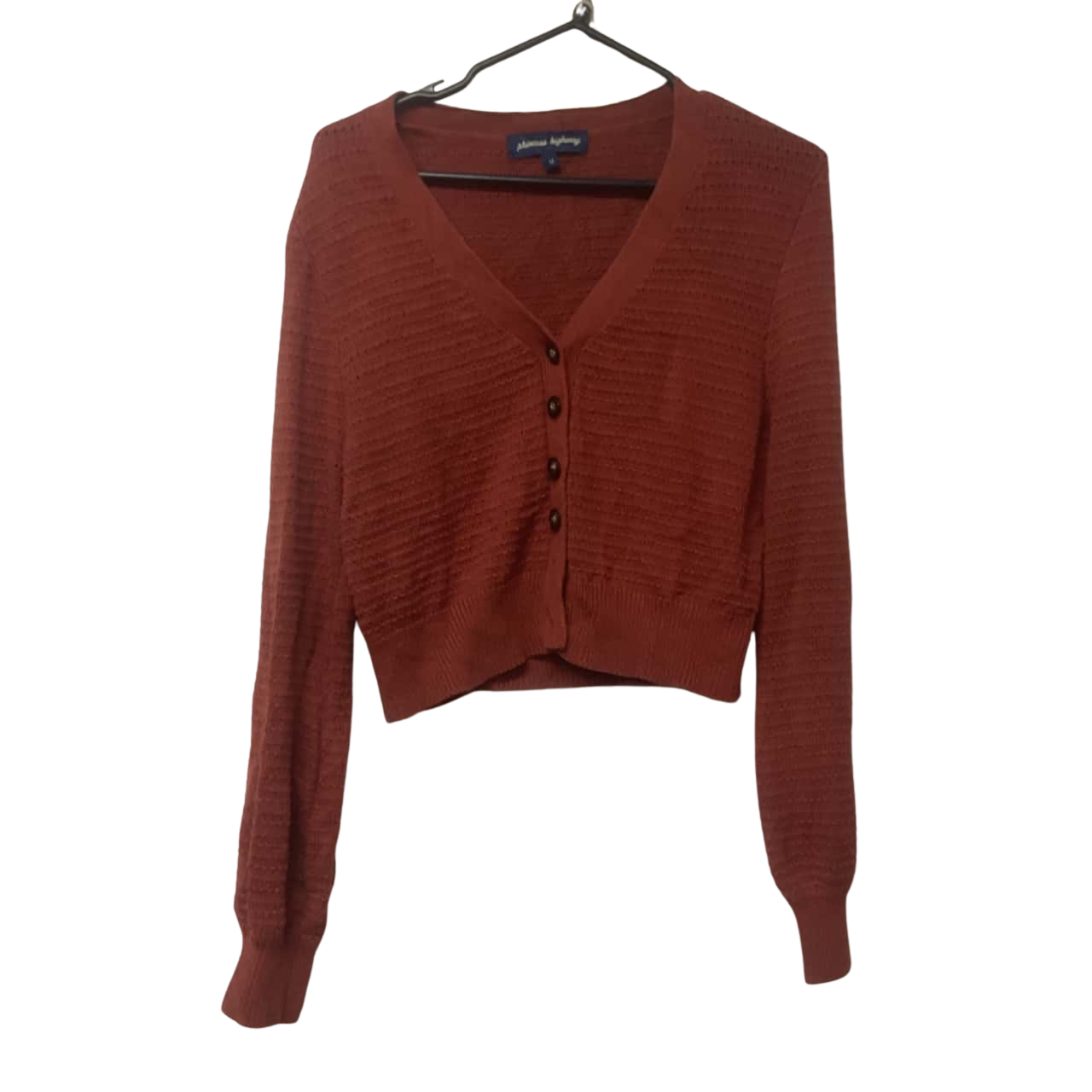 Womens Princess Highway Size 14 Rust Coloured Button-down Cardigan