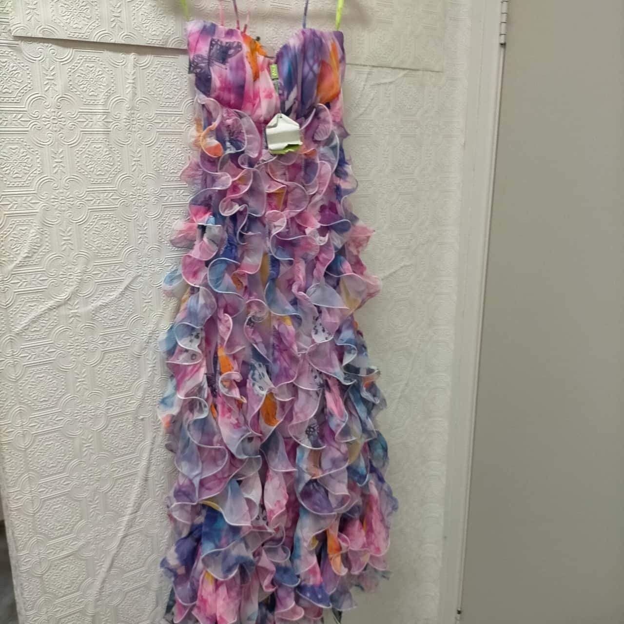 NWT GABRIELLE GABI Ruffle Dress Size S RRP $450(s)