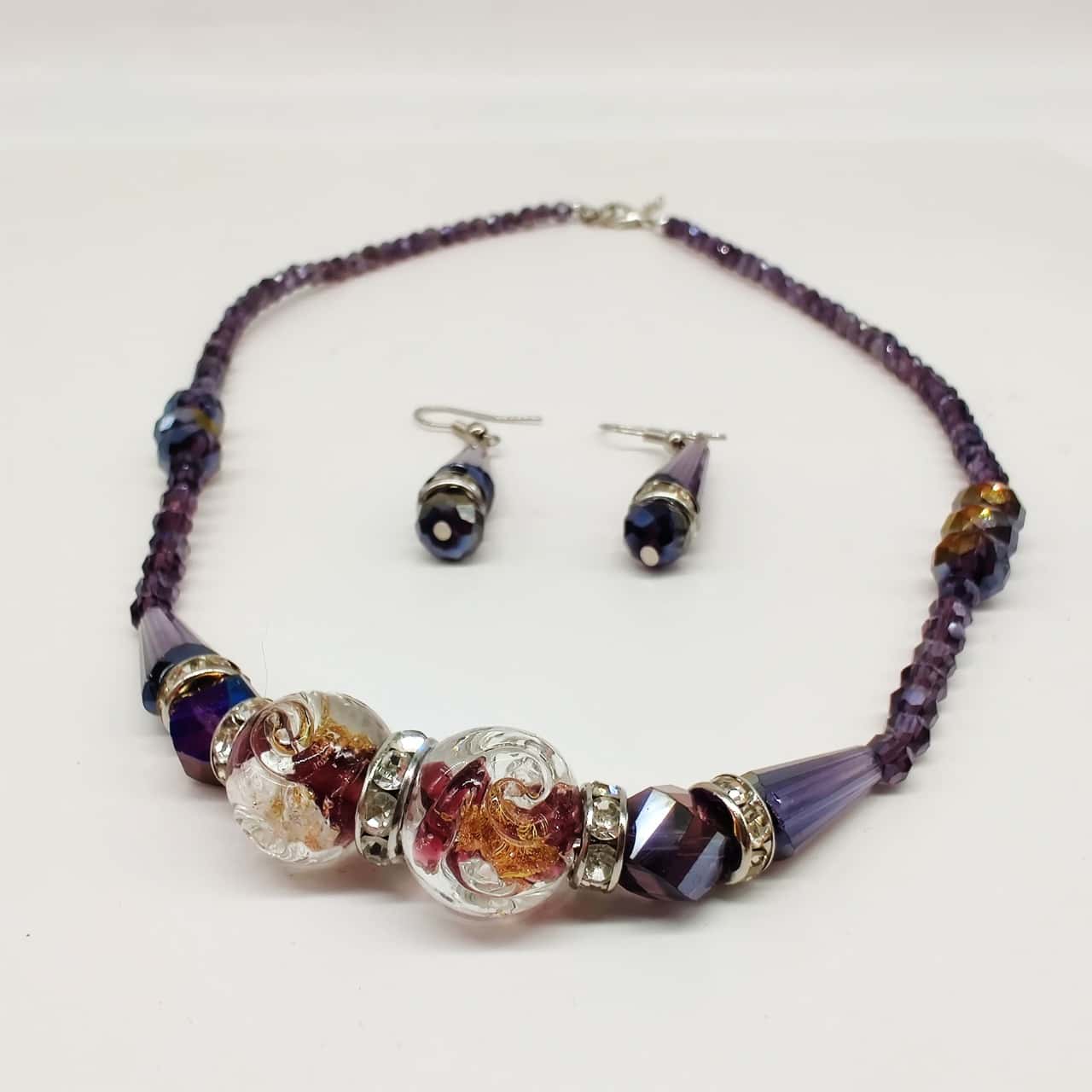 Smokey Mauve Crystal 40cm 3pc Set Including 3cm Diamante & Crystal ...