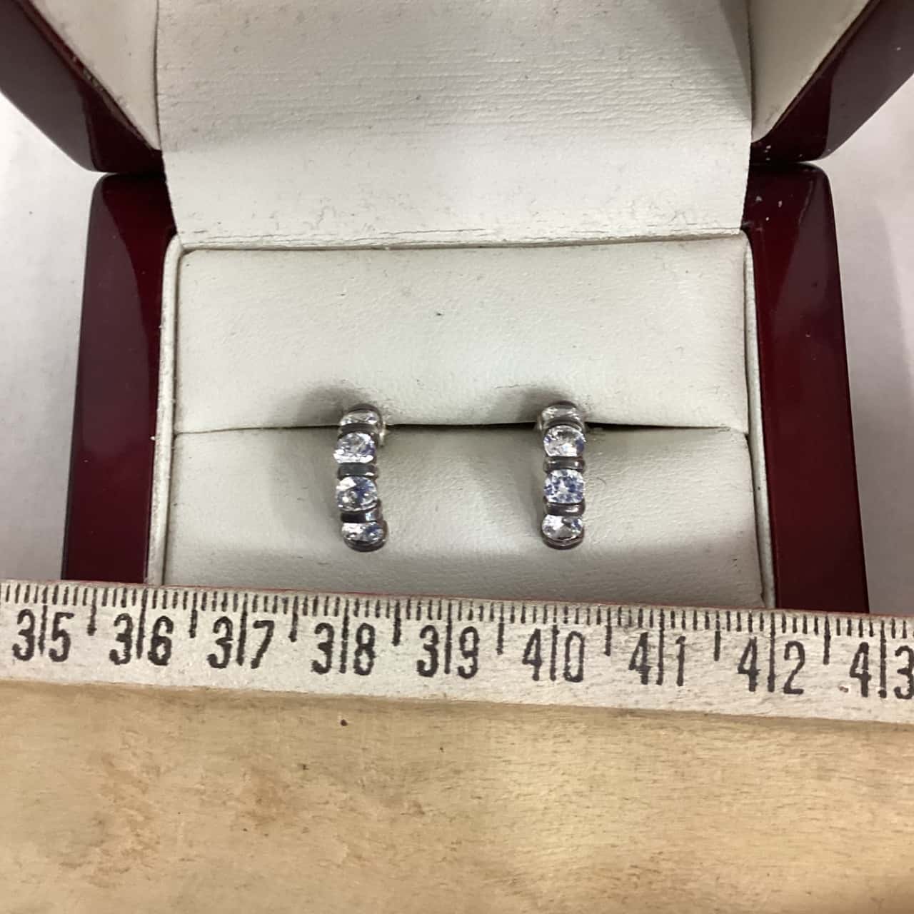 Womens Earrings Sterling Silver Cuffs with Rhinestones (Stamped 925)