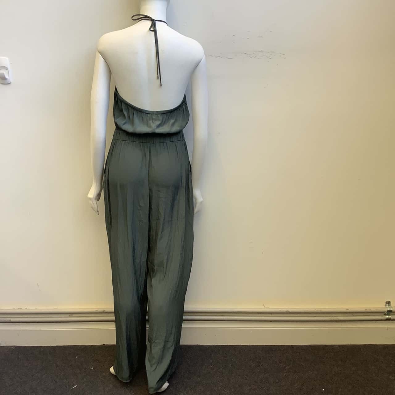 Witchery Womens Size 10 Halter Neck Jumpsuit Green