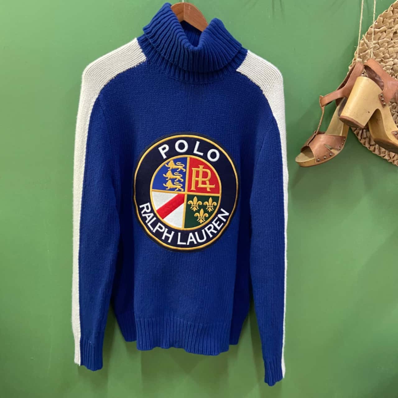 Polo Ralph Lauren Mens Size M Turtlenecks Blue / White (s)