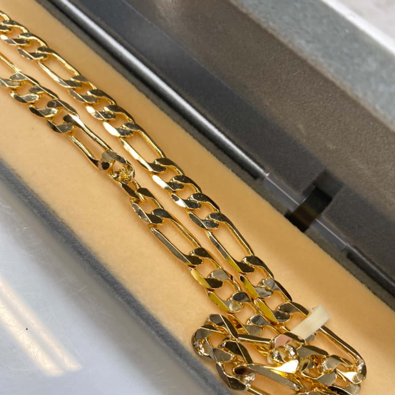 14K Gold 6mm Figaro Mariner Chain 16”(s)