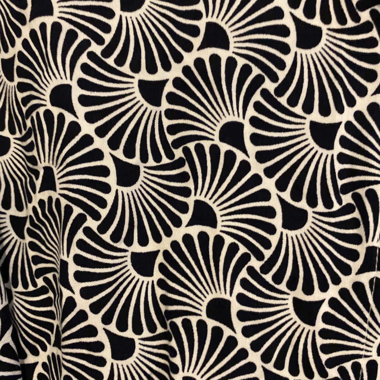 Capture Button midi Dress Bkack/ White Fan Pattern Size 14(s)