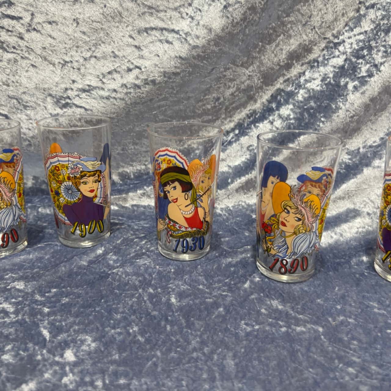 Women Throughout The Early Years Collectors Glasses Set of 5