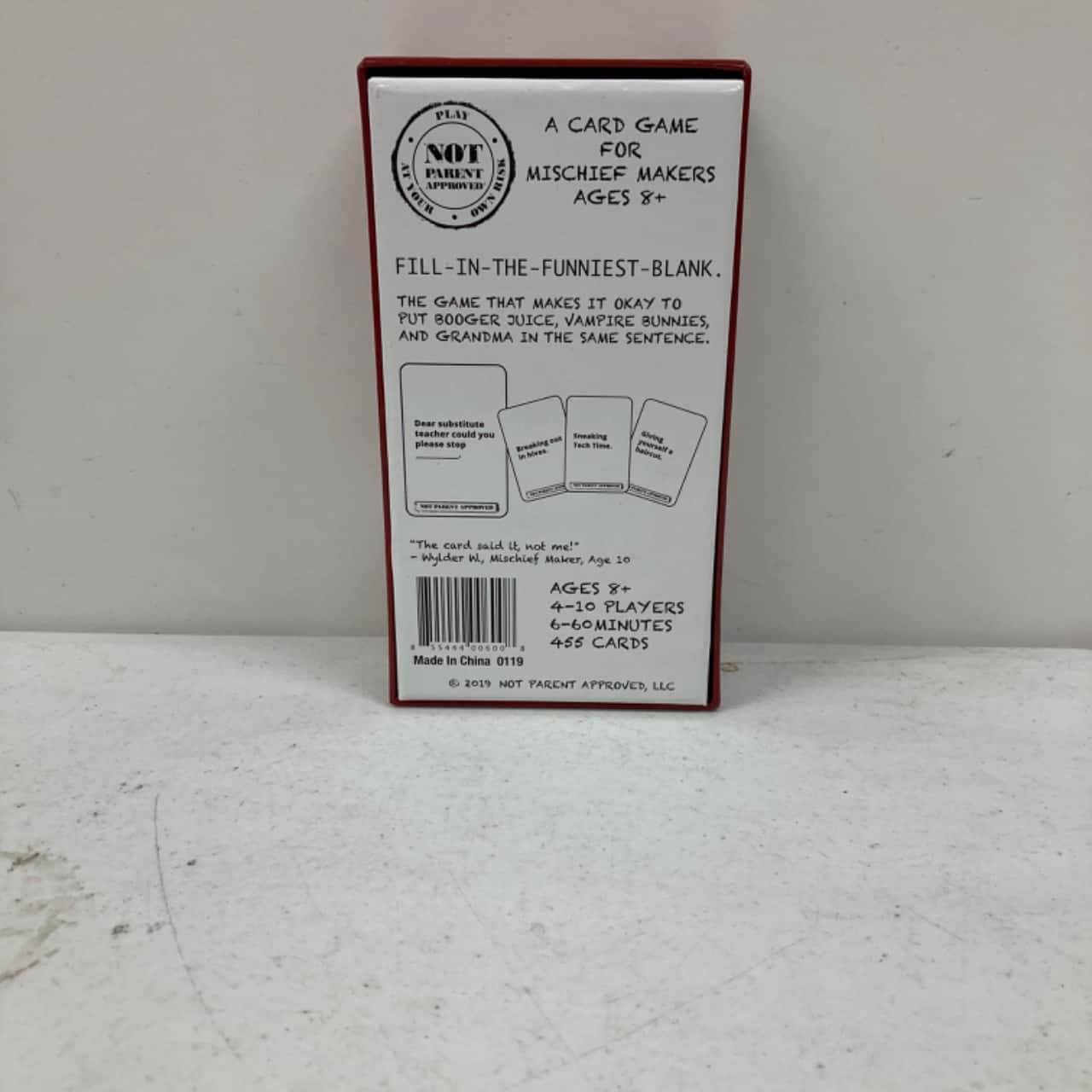 Not Parent Approved Play At Your Own Risk Card Game