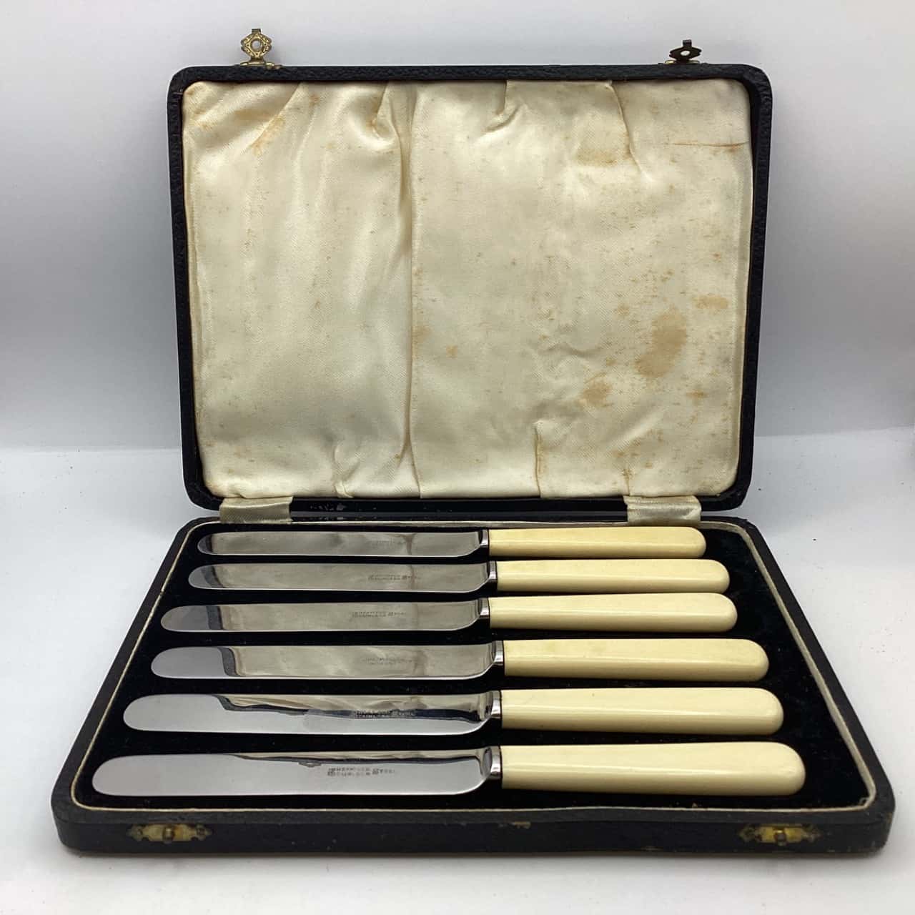 Set of 6 Vintage Bone Handle Knives in Original Box