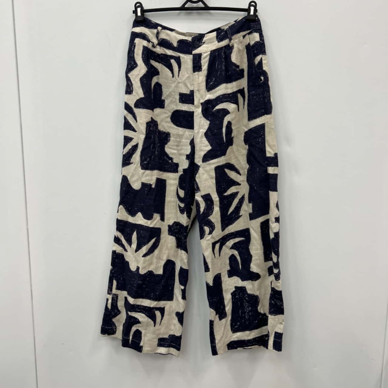 Gorman Size 12 Blue Print Linen Pants (s)