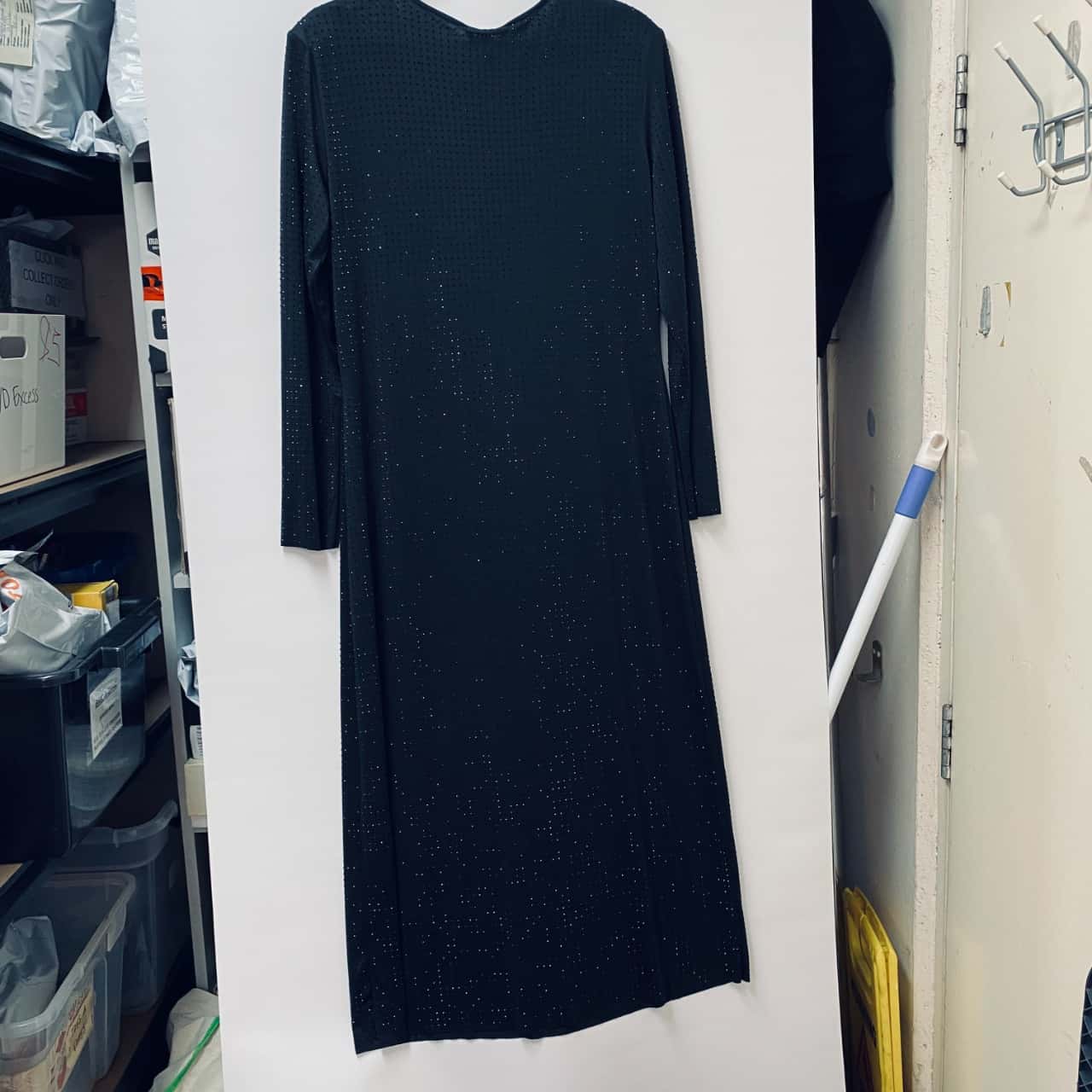 H&M Womens Full Length Embellished Black Party Dress Size L