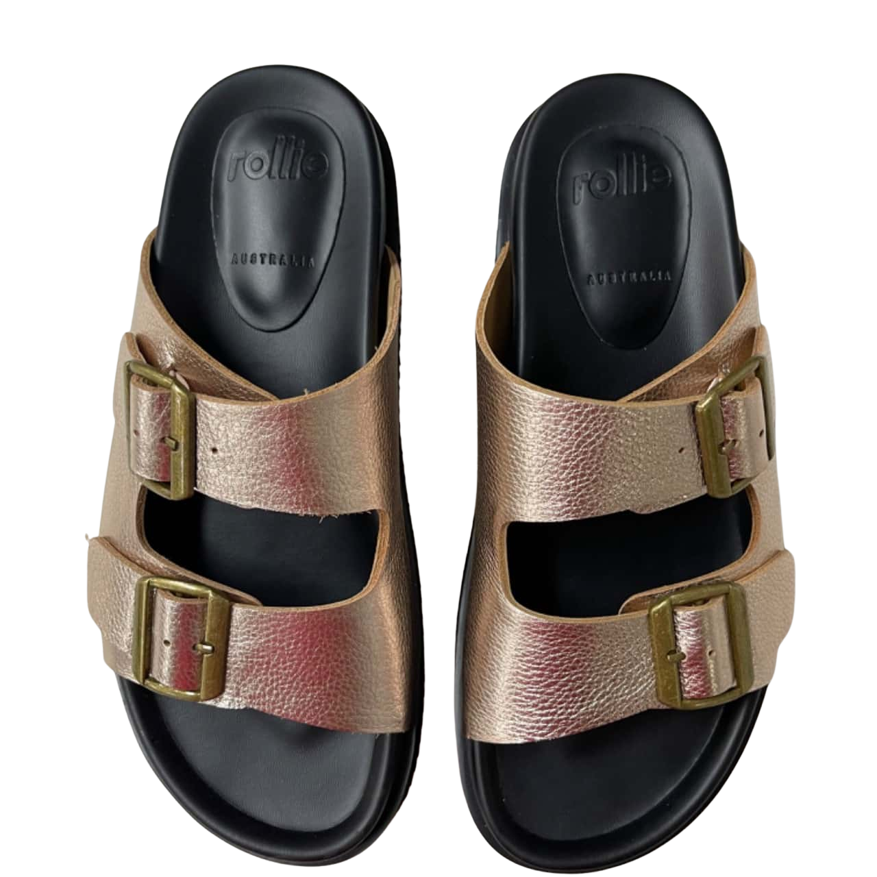 Rollie Womens Size 39 Rose Gold Platform Slides(s)