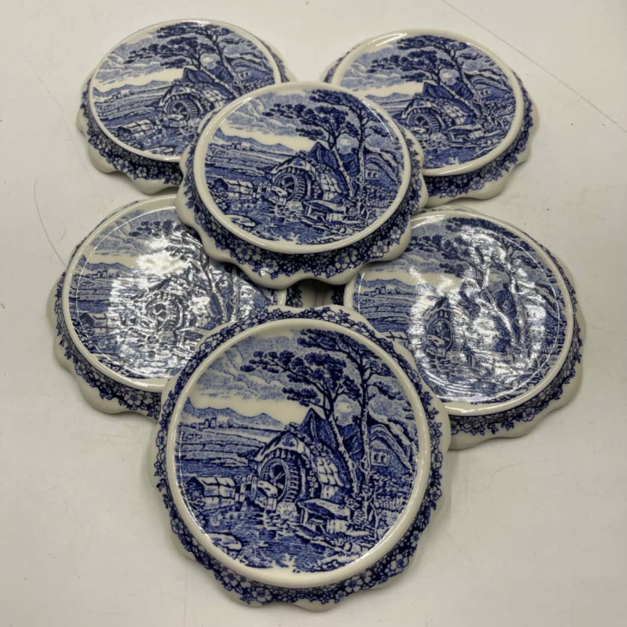 6 x James Sadler Blue and White Ceramic The Afternoon Collection The ...