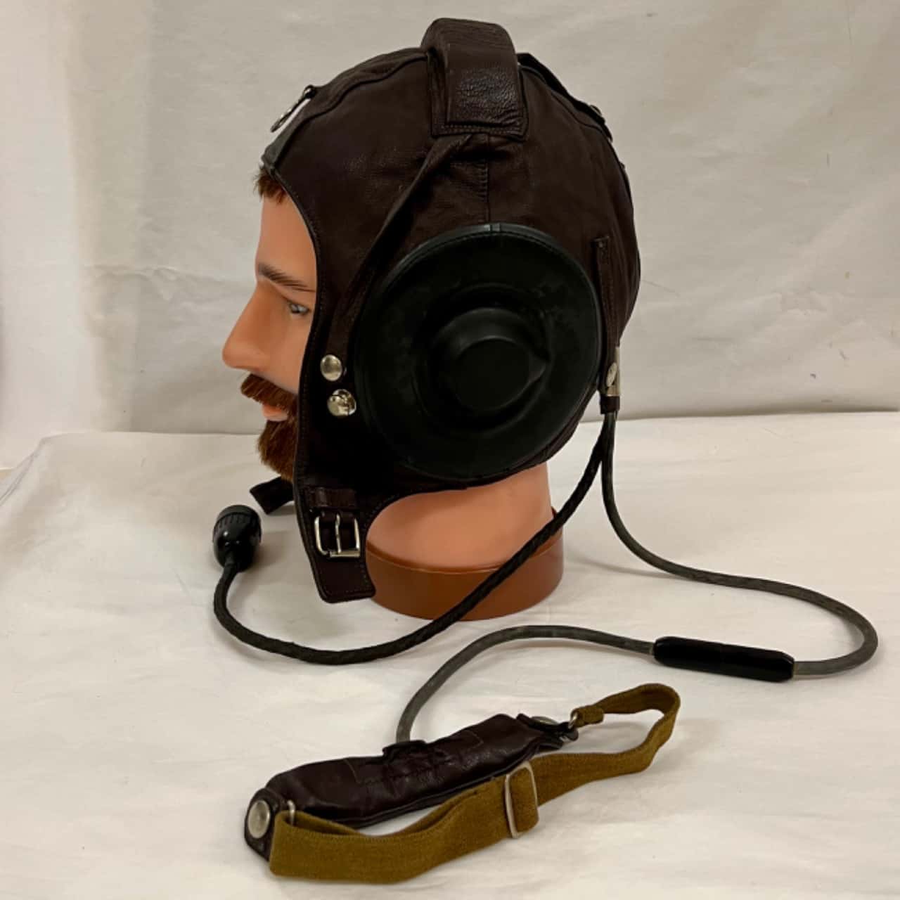 Vintage Genuine Leather Aviator Headset