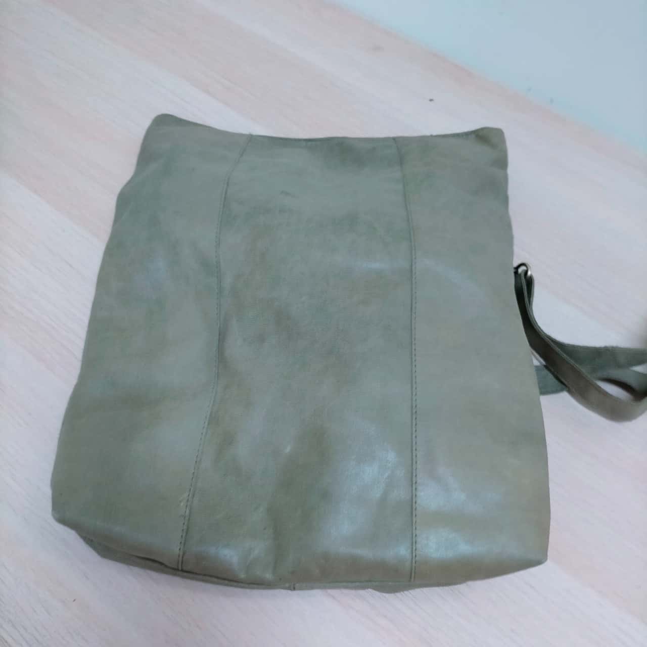 Morrison Large Army Green Leather Handbag VGUC(s)