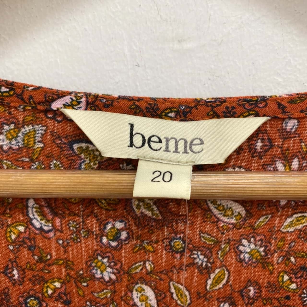 beme Womens Size 20 Maxi Dress Brown / Maroon / White (s)