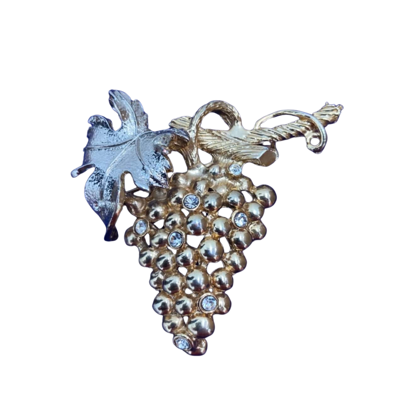 Classic Gold Tone Pin Grape Leaves Brooch (s)