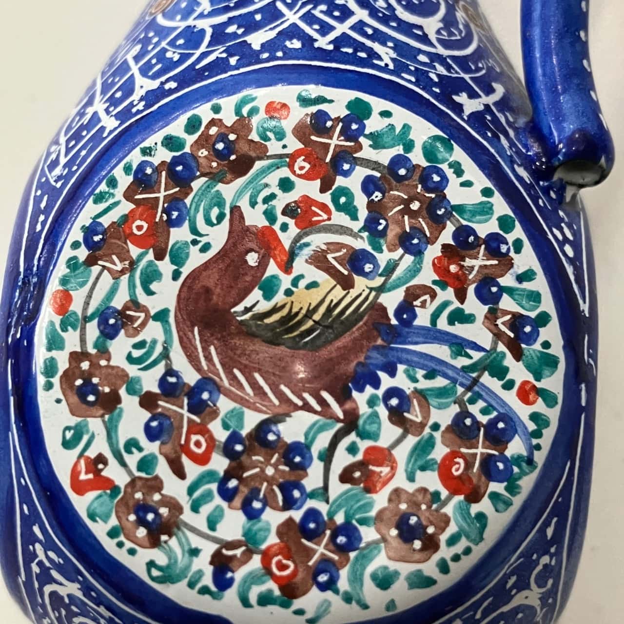 Metal with enamel Persian Jug