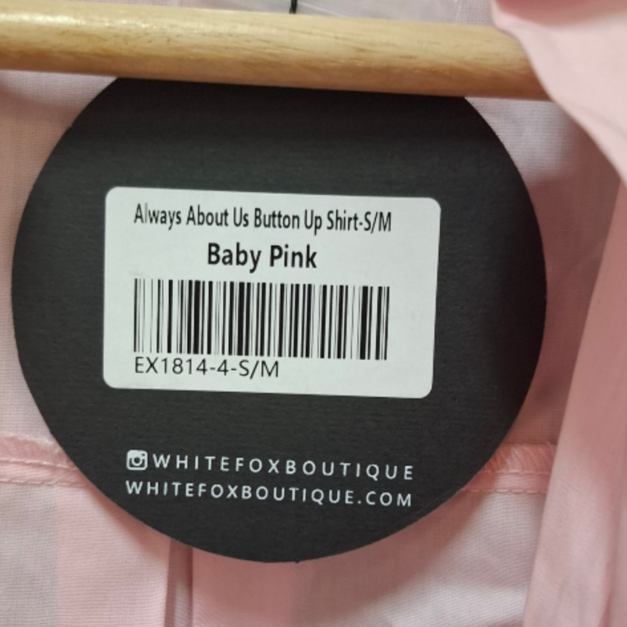 White Fox Unisex Size M / S Business Shirt Pink