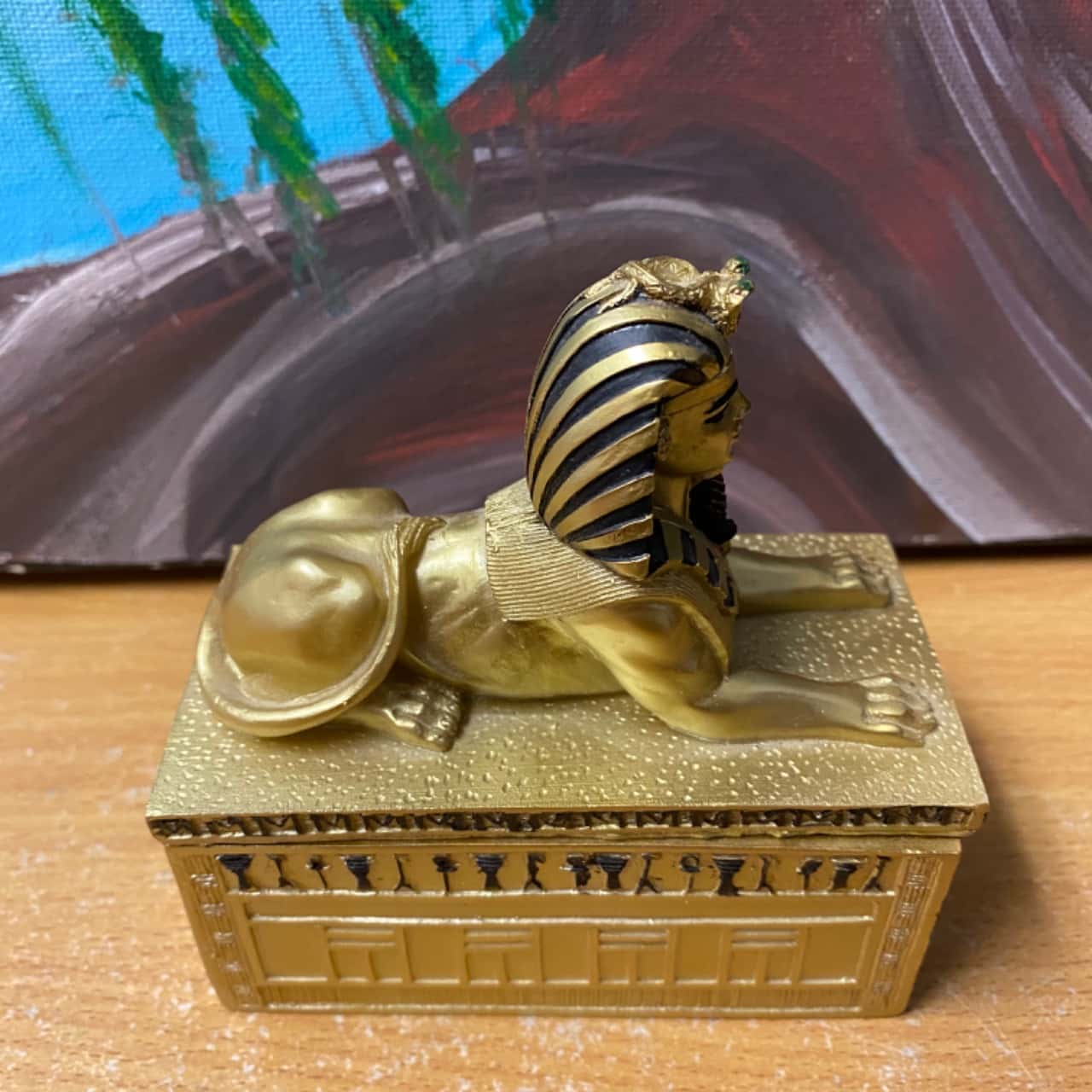 Stunning pharaoh tiger trinket box- metal (s)