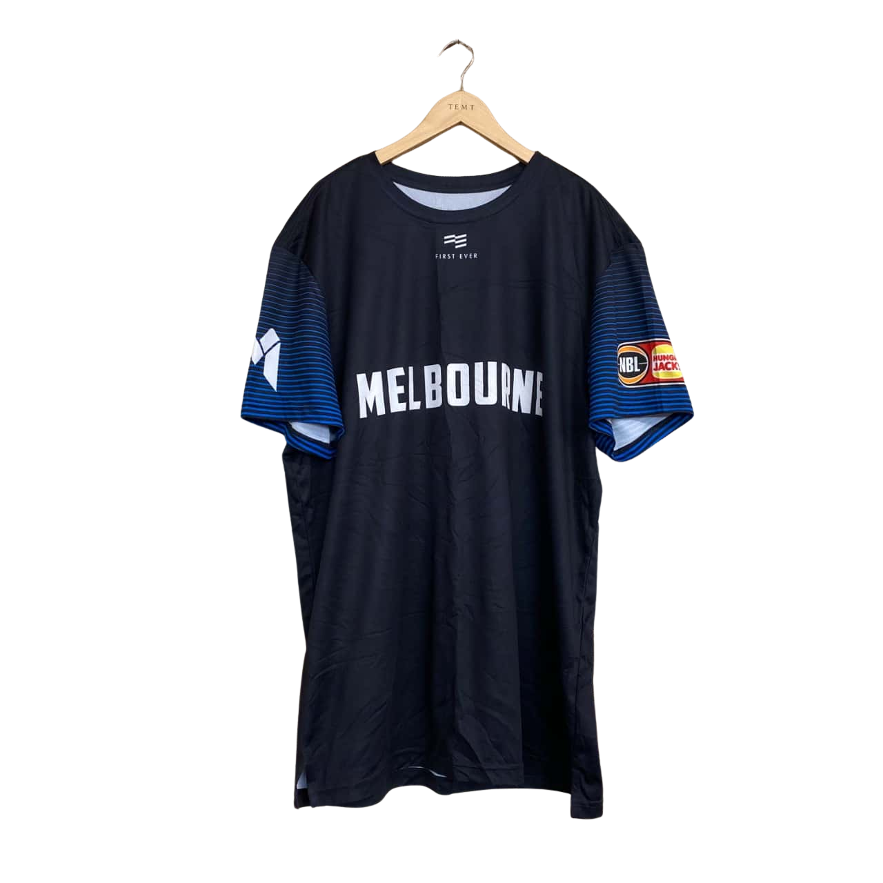 First Ever - NBL Mens Size M Short Sleeve Shirt Black