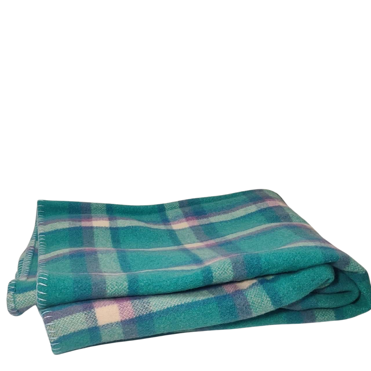 100% wool blue patterned blanket 1.9m X 1.5m(s)
