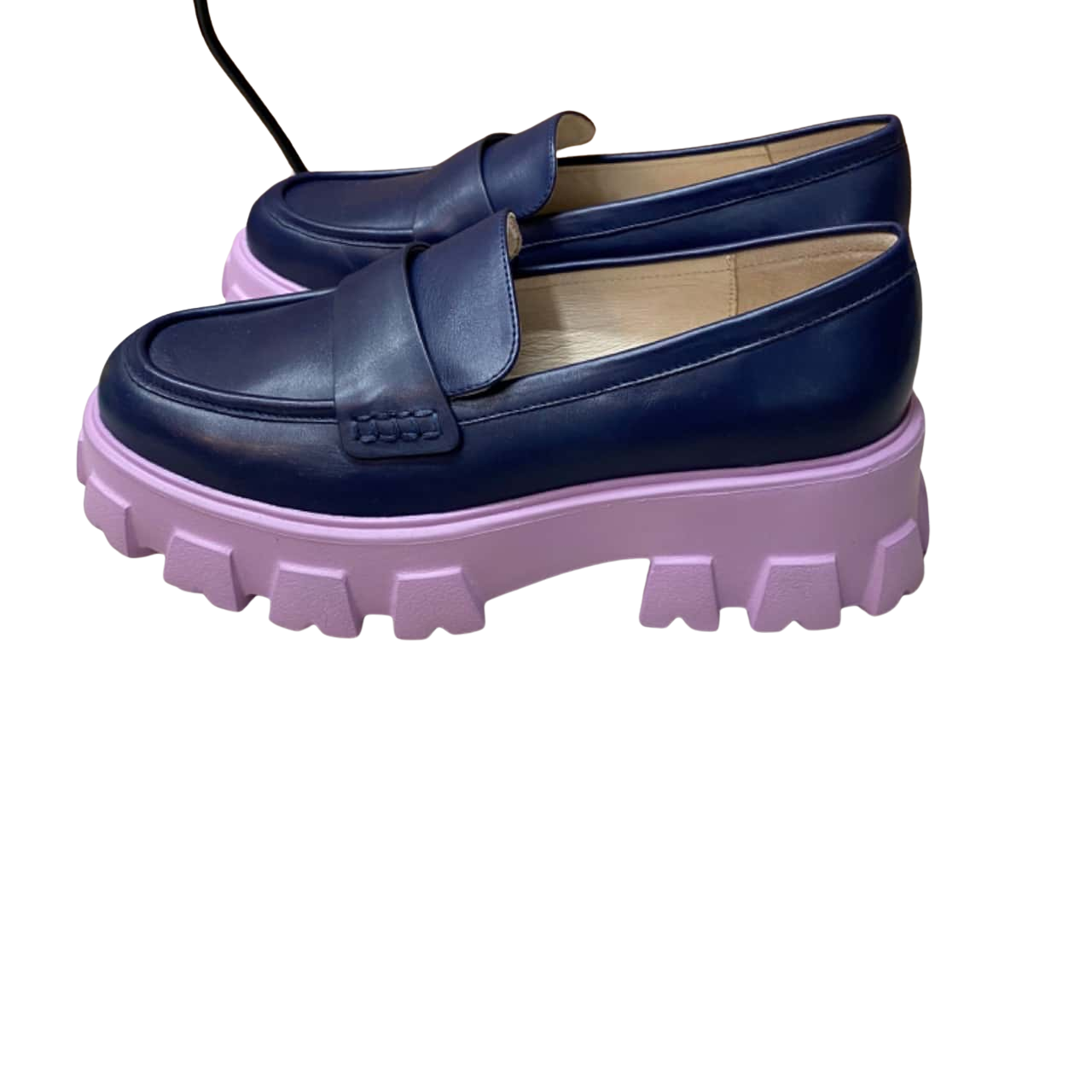 Gorman Womens Size 38 Navy Blue / Purple Leather Shoes (s)