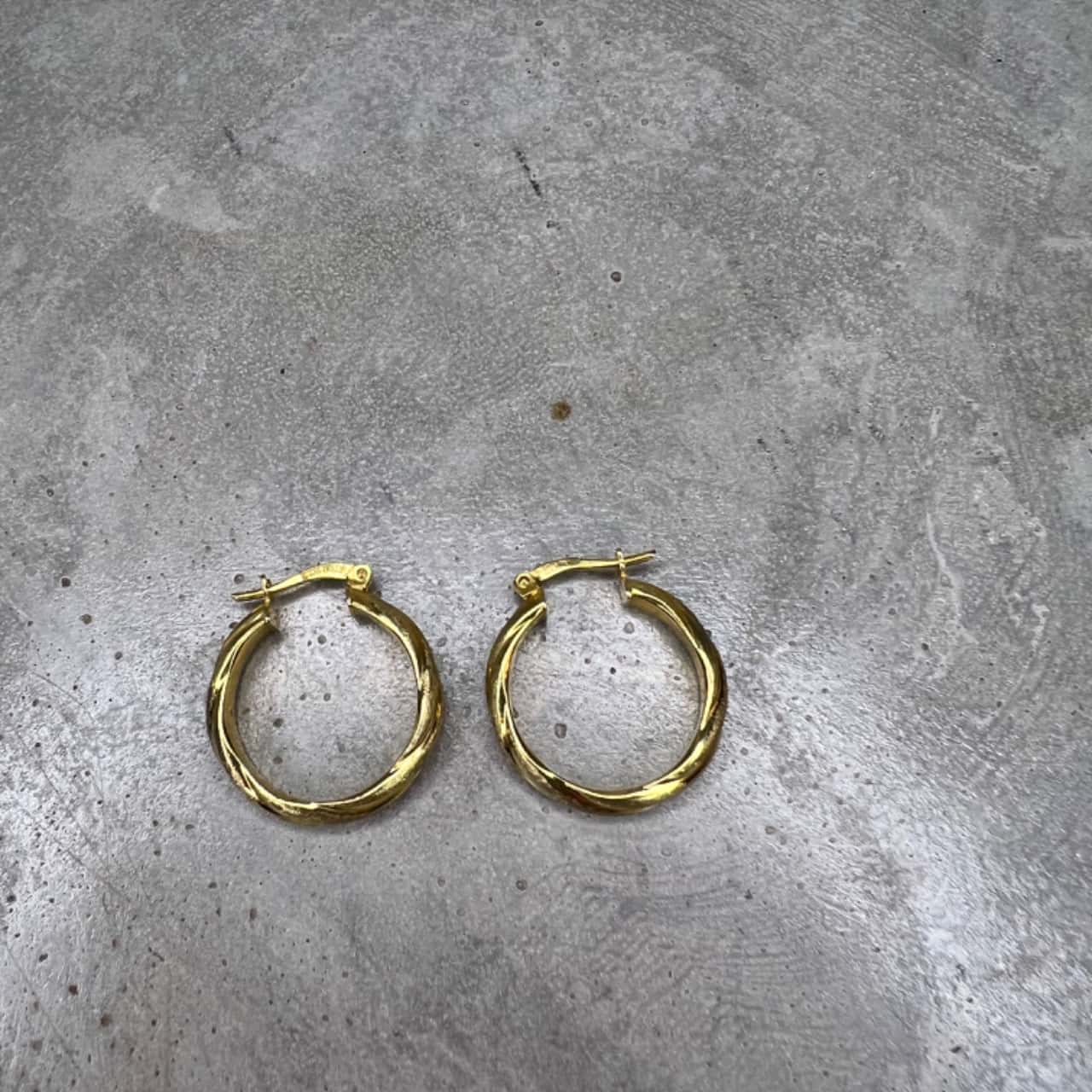 9ct gold little hoop earrings (s)