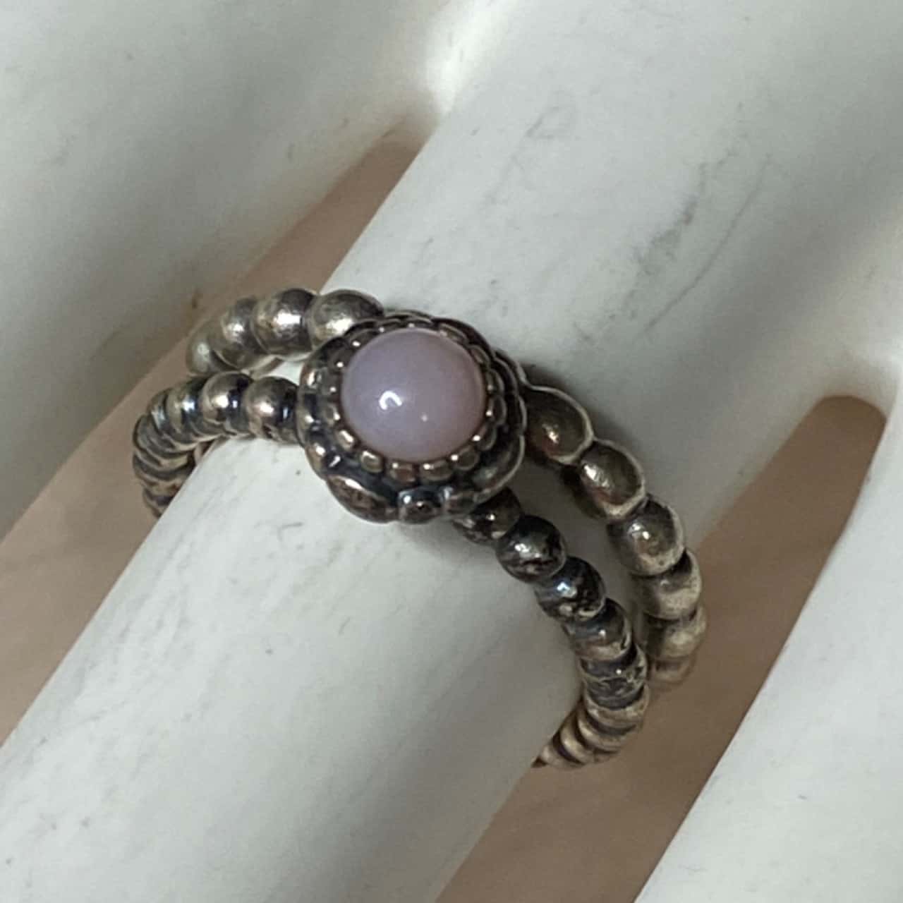 Pandora 2x Silver 925 Rings W/Pink Stone(s)