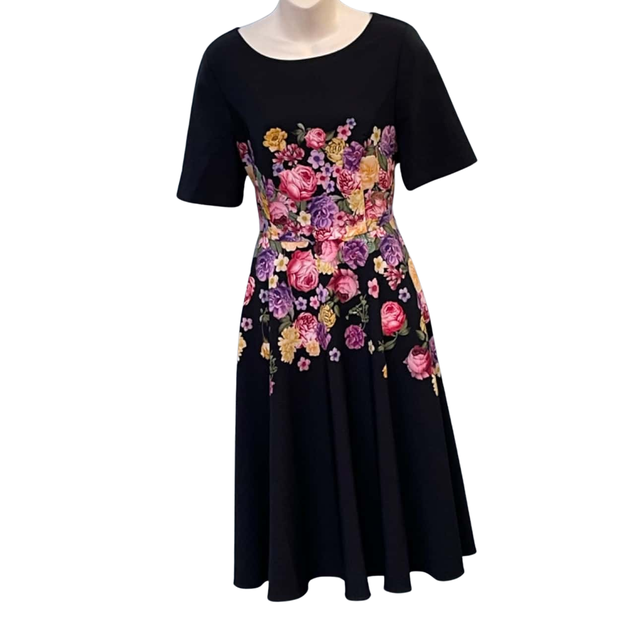 Preview Womens Dress Size 12 Floral Dress / Midi Dress Black / Floral (s)