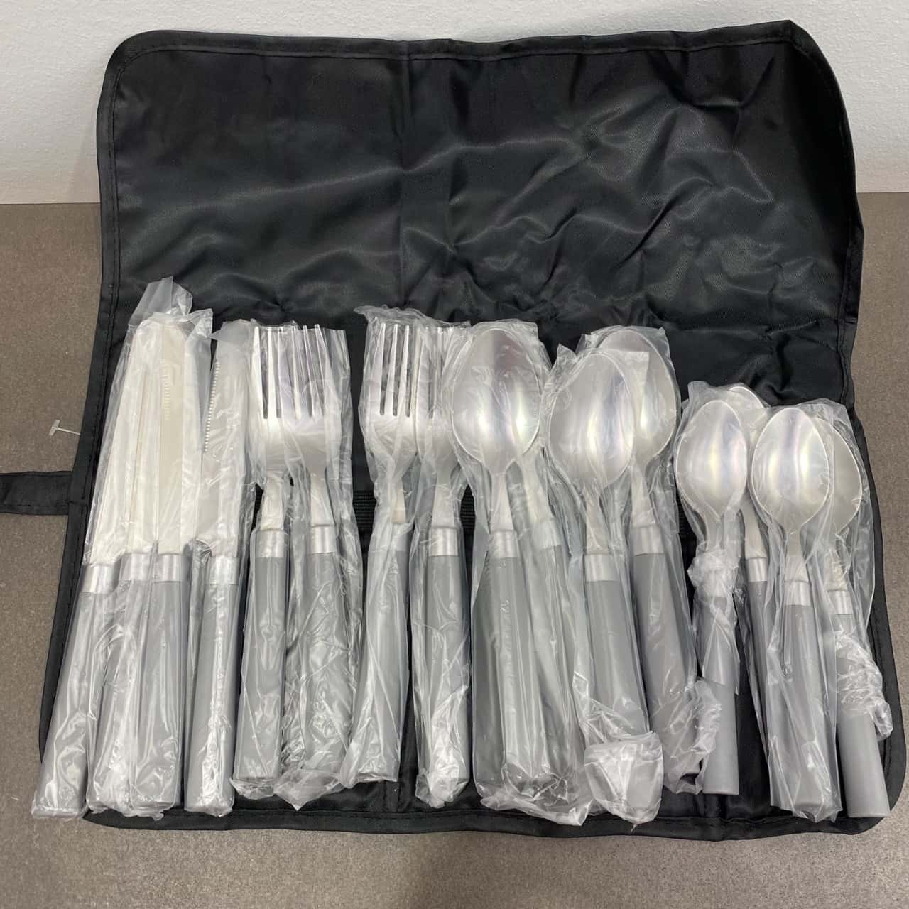 All Set 16 Piece Cutlery Pouch/Ideal set for Dining at Camping or Outdoors