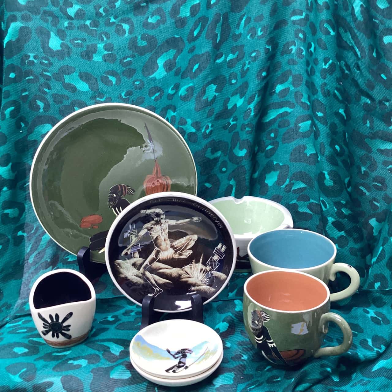 8 Assorted Aboriginal Themed China Items