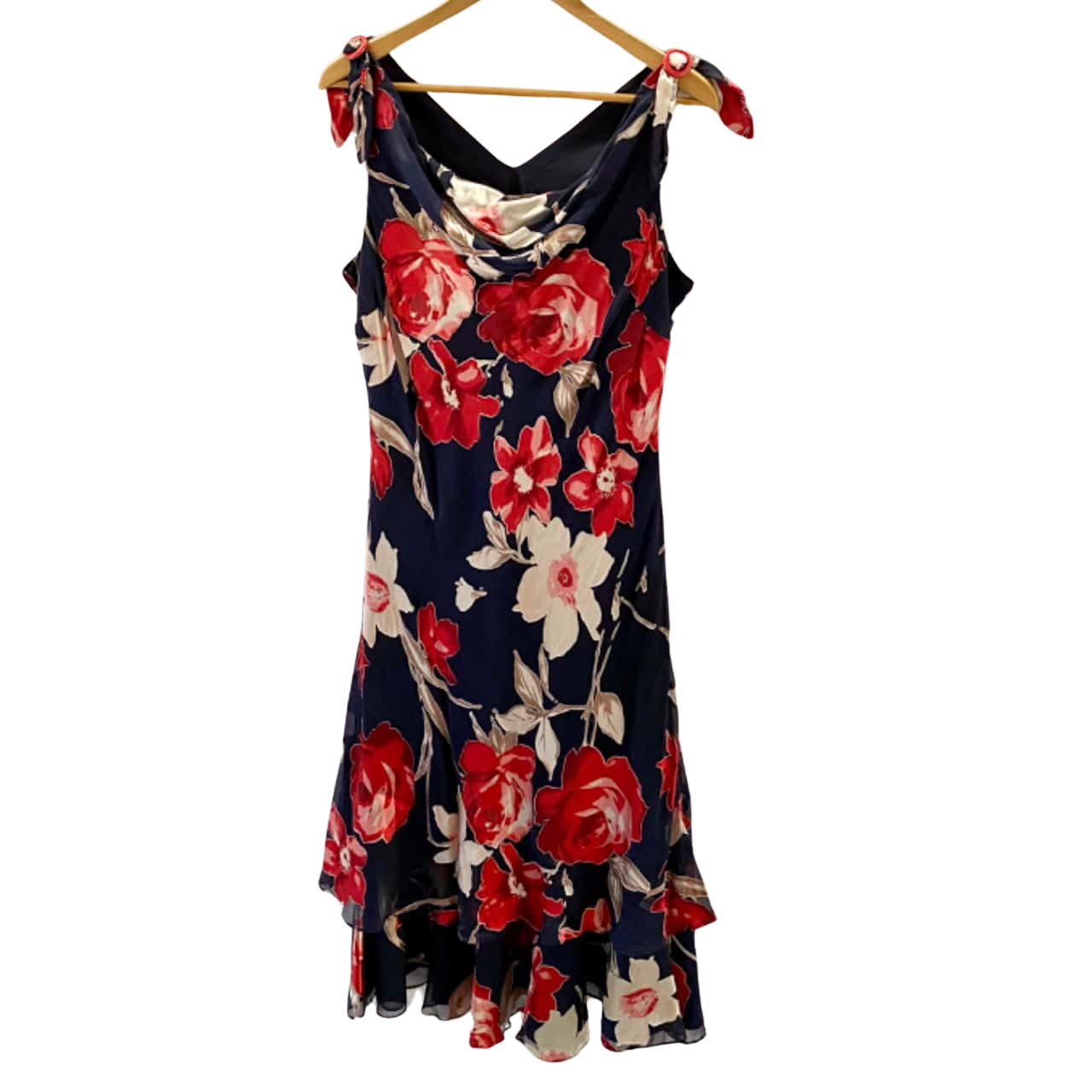 Jacques Vert Womens Dress Blue / Floral / Red / White