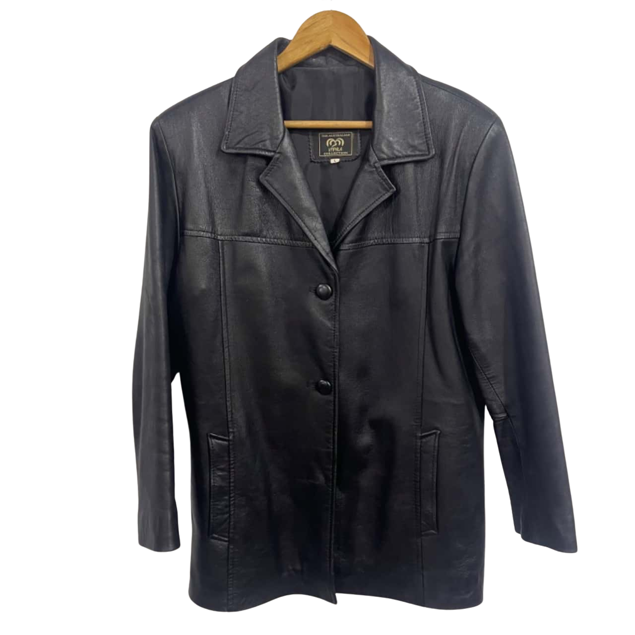 Womens Vintage Black Leather Jacket The Australian Impala Collection Size L