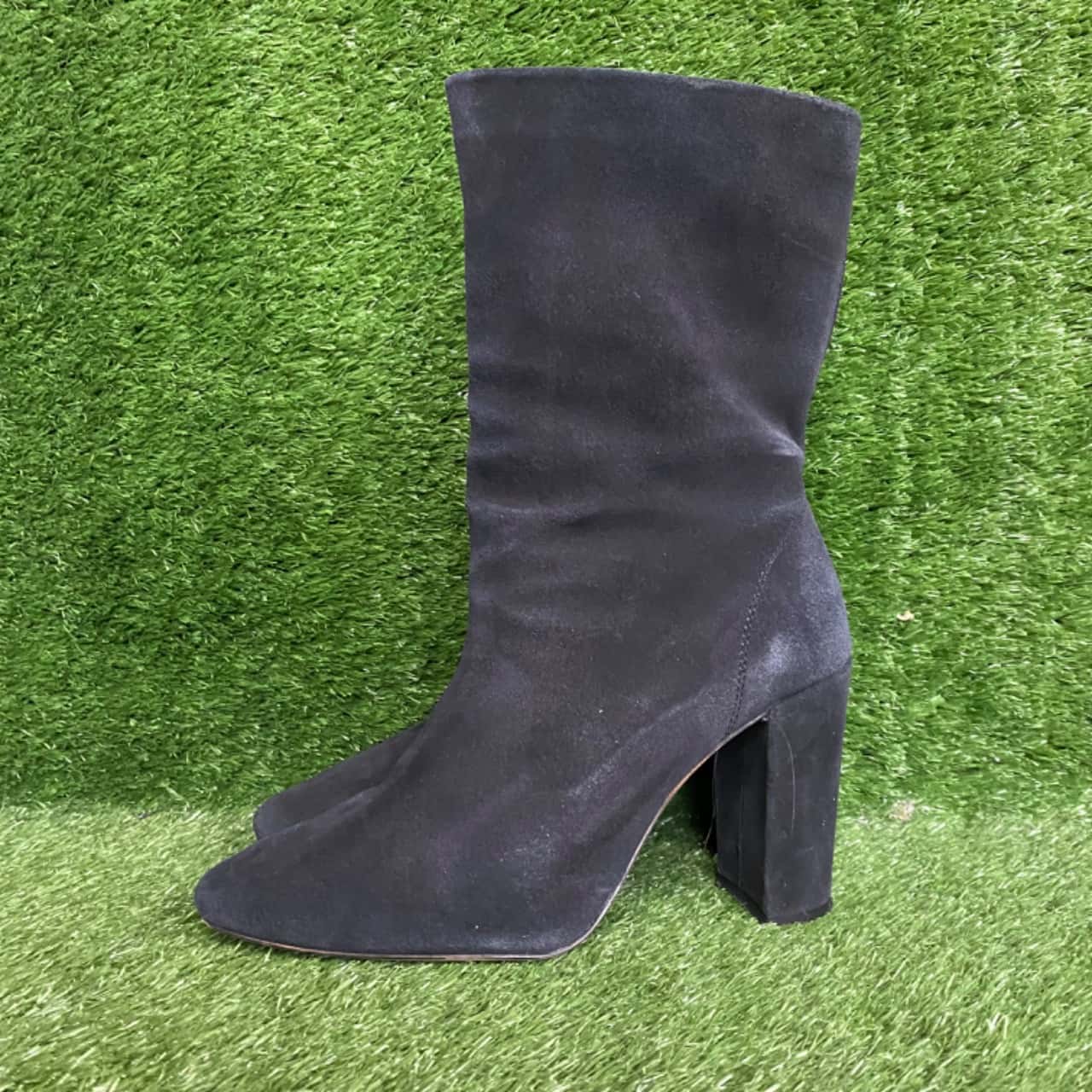 Witchery Camille Black Suede Leather Heeled Ankle Boots Size 37(s ...