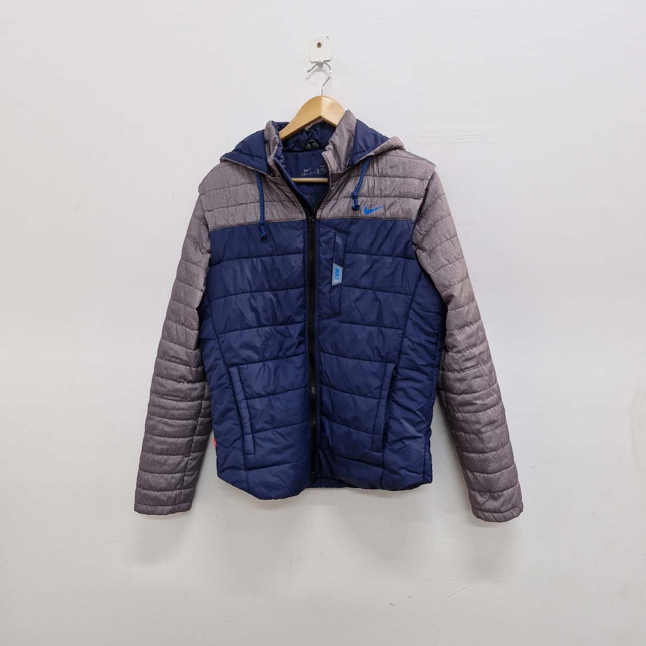 Nike Mens M Jacket dri-fit Front Zipper / Puffer Blue / Grey (s)